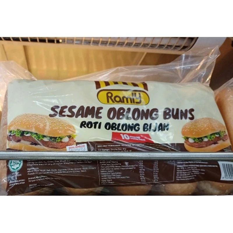 Ramly SESAME OBLONG BUN 10 pcs / 500gm, Food & Drinks, Packaged ...