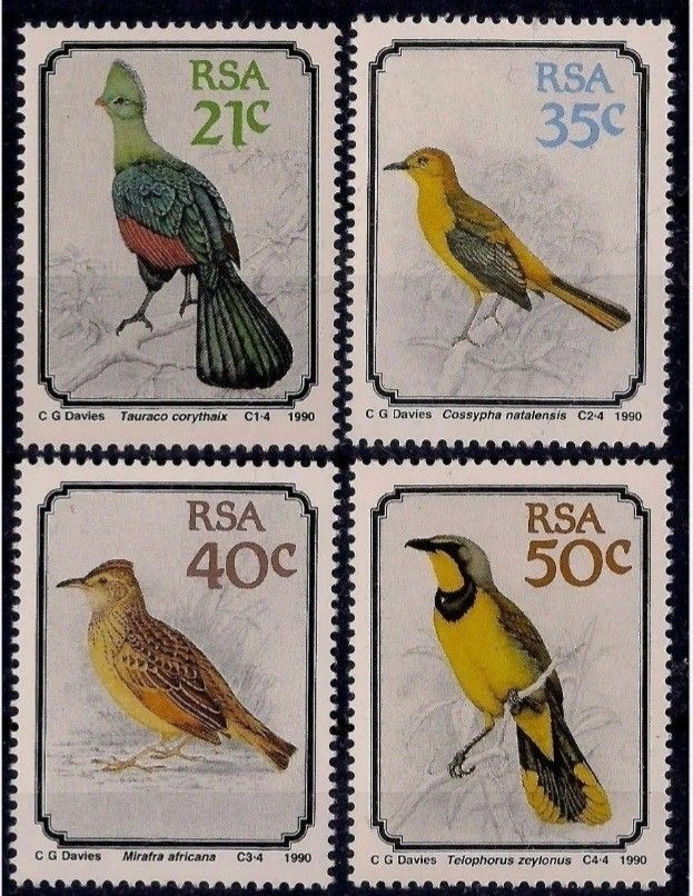 RSA 1990 Birds complete set of 4 stamps, Hobbies & Toys, Collectibles ...