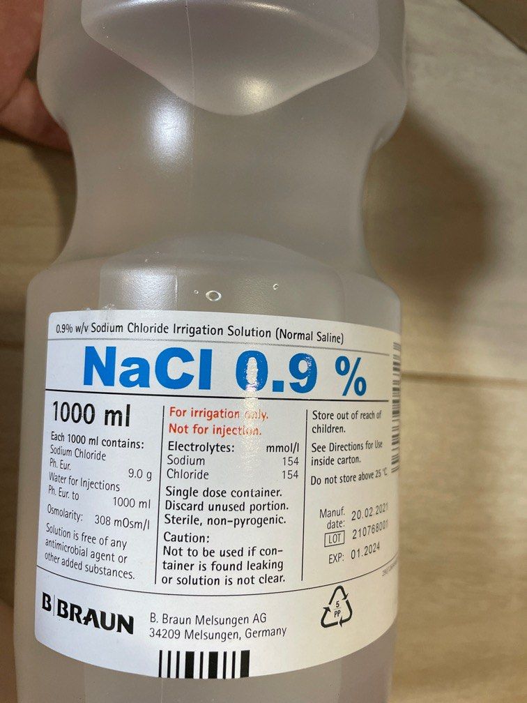 Saline 0.9% NaCl B.Braun, Health & Nutrition, Medical Supplies & Tools ...