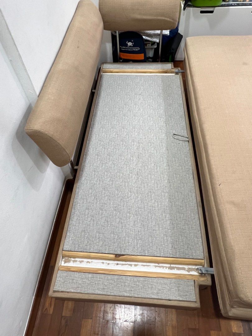 SLIDING SINGLE/DOUBLE BED, Furniture & Home Living, Furniture, Bed ...