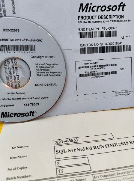 SQL Server Microsoft DVD Pack 2019/2022 Standard or Enterprise - Database Server for Management ...