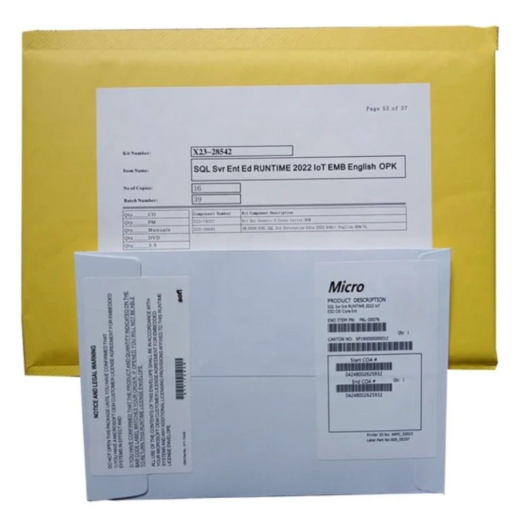 SQL Server Microsoft DVD Pack 2019/2022 Standard or Enterprise ...