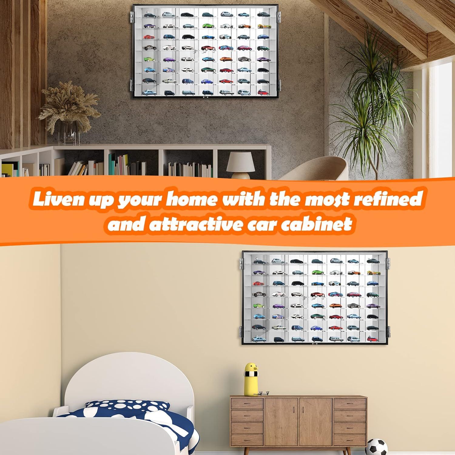 Suzile 1/64 Diecast Acrylic Display Case Car Wall Case Diecast Model ...