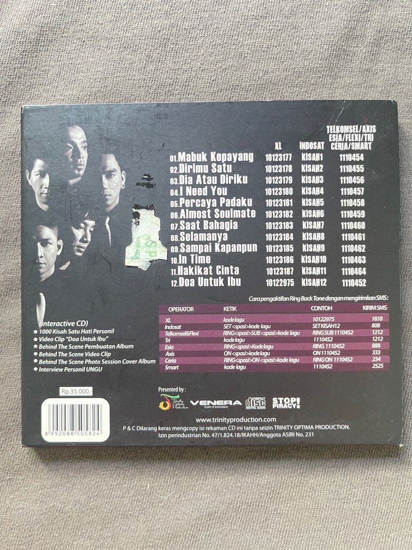 UNGU - 1000 KISAH SATU HATI, Hobbies & Toys, Music & Media, CDs & DVDs on Carousell