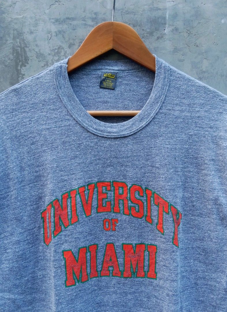 Vintage 80's University of Miami Tee, Men's Fashion, Tops & Sets ...