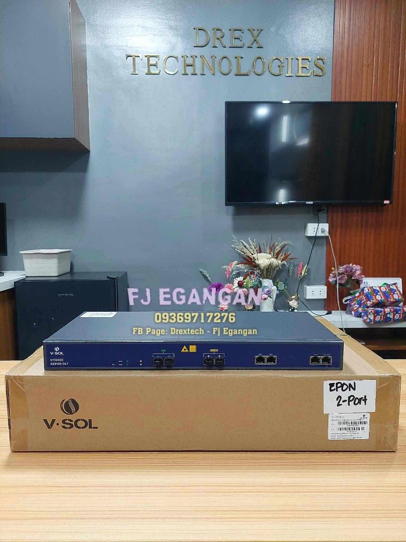 Vsol V1600D2 EPON OLT 2-Port EPON, 2GE(RJ45) with 2Pcs SFP Px+++ 9dbm ...