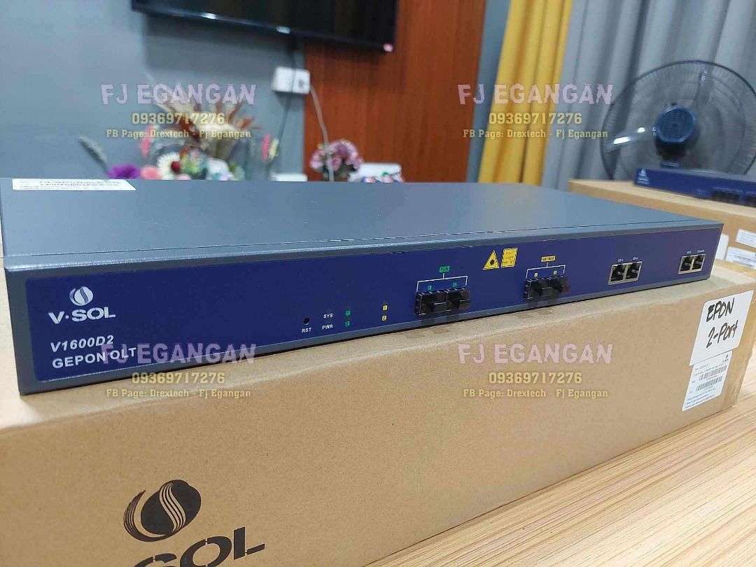 Vsol V1600D2 EPON OLT 2-Port EPON, 2GE(RJ45) with 2Pcs SFP Px+++ 9dbm ...