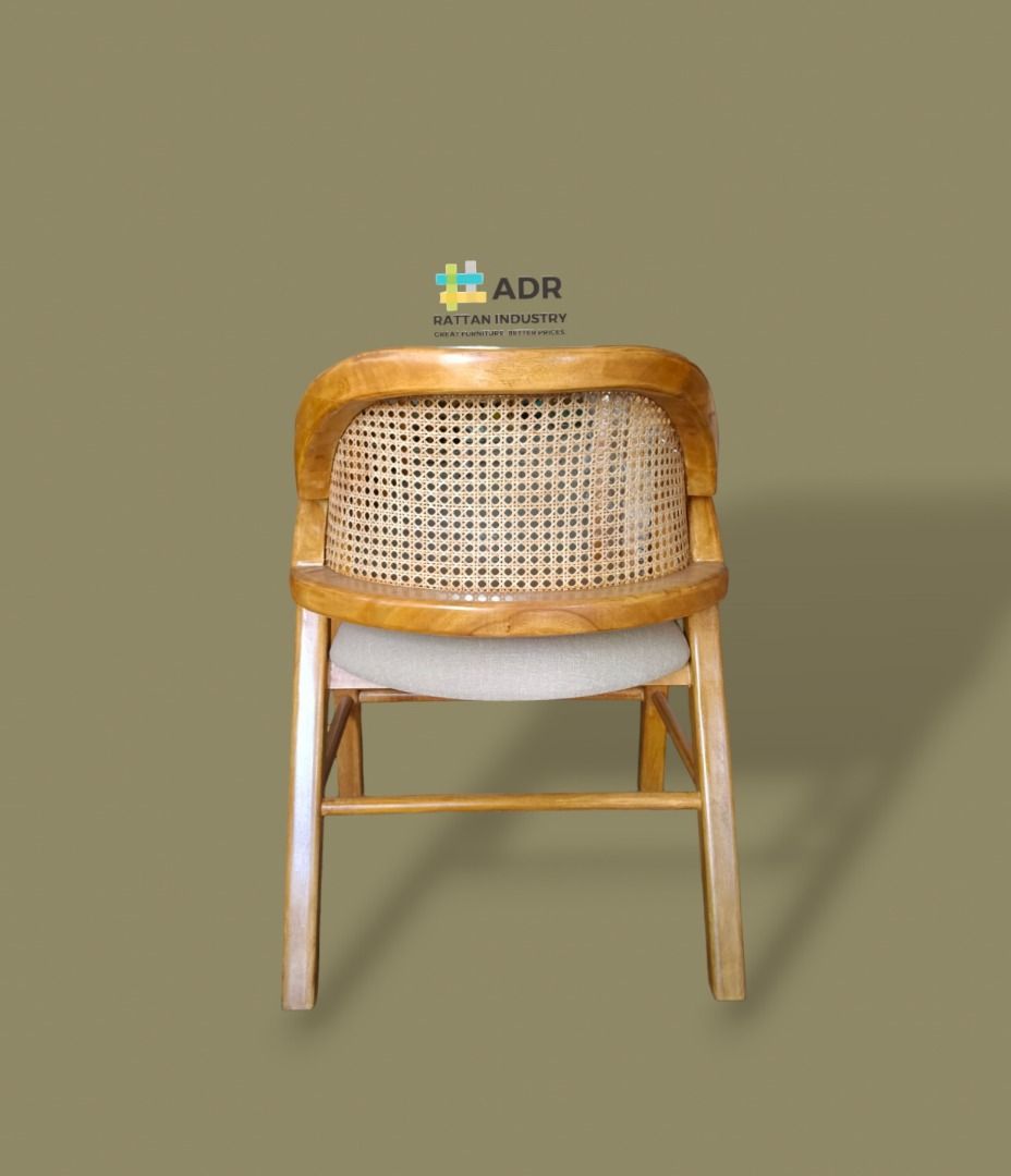 WOODEN DINING CHAIR WITH RATTAN SOLIHIYA, Furniture & Home Living ...