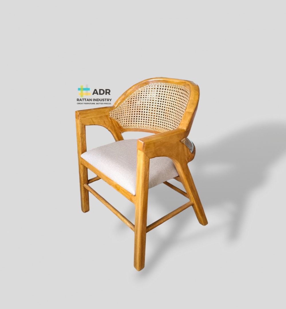 WOODEN DINING CHAIR WITH RATTAN SOLIHIYA, Furniture & Home Living ...