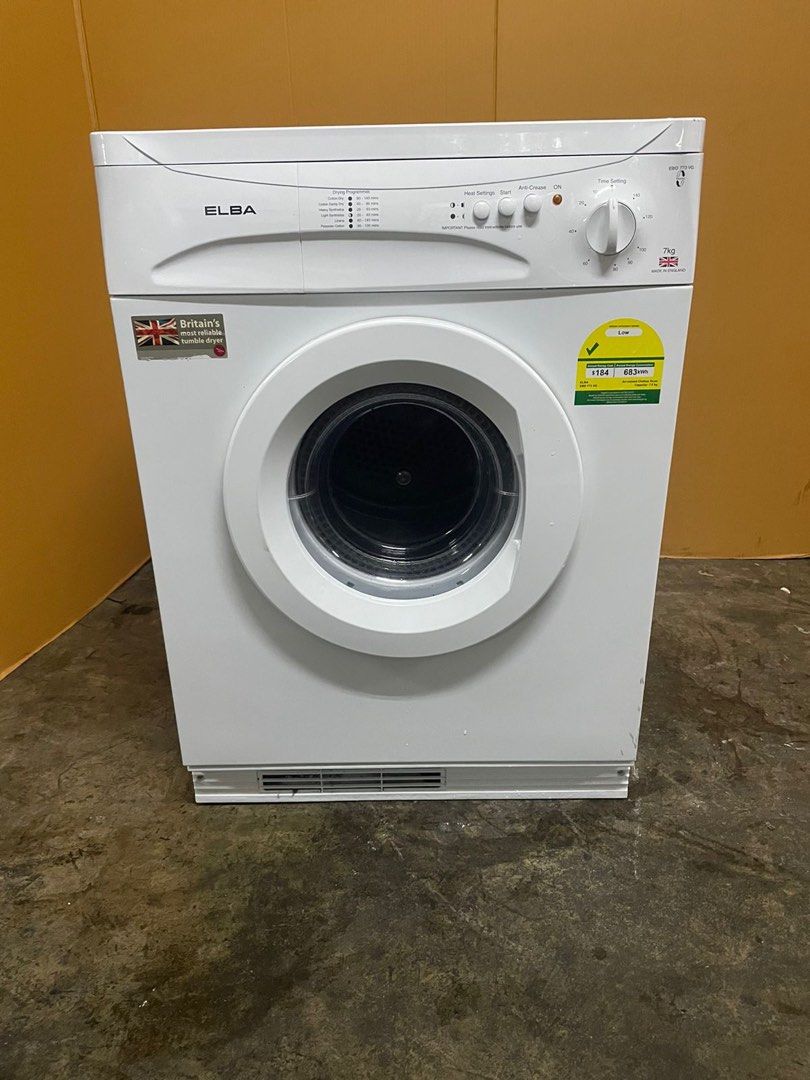 022312 (4) elba air vented dryer 7kg 1tick, TV & Home Appliances ...