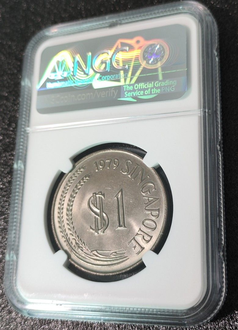 1979 MS65 $1 Stylized Lion coin World/Singapore currency note collection, Hobbies & Toys ...