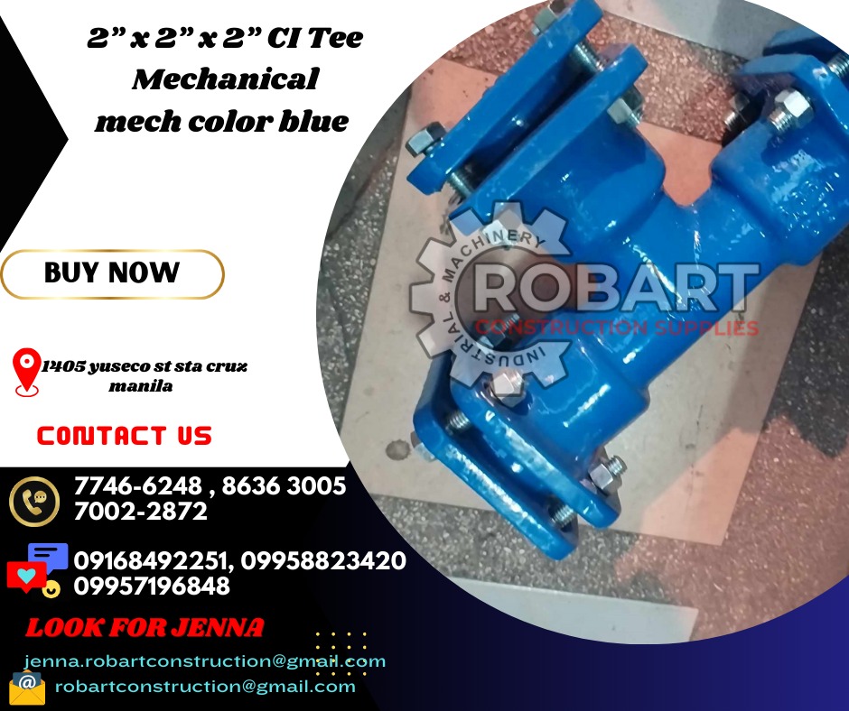 2” x 2” x 2” CI Tee Mechanical mech color blue, Commercial & Industrial ...