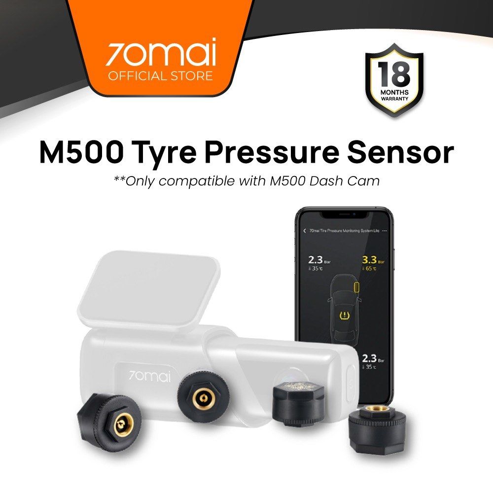 70mai M500 TPMS External Tyre Pressure Sensor T04 with App Control ...