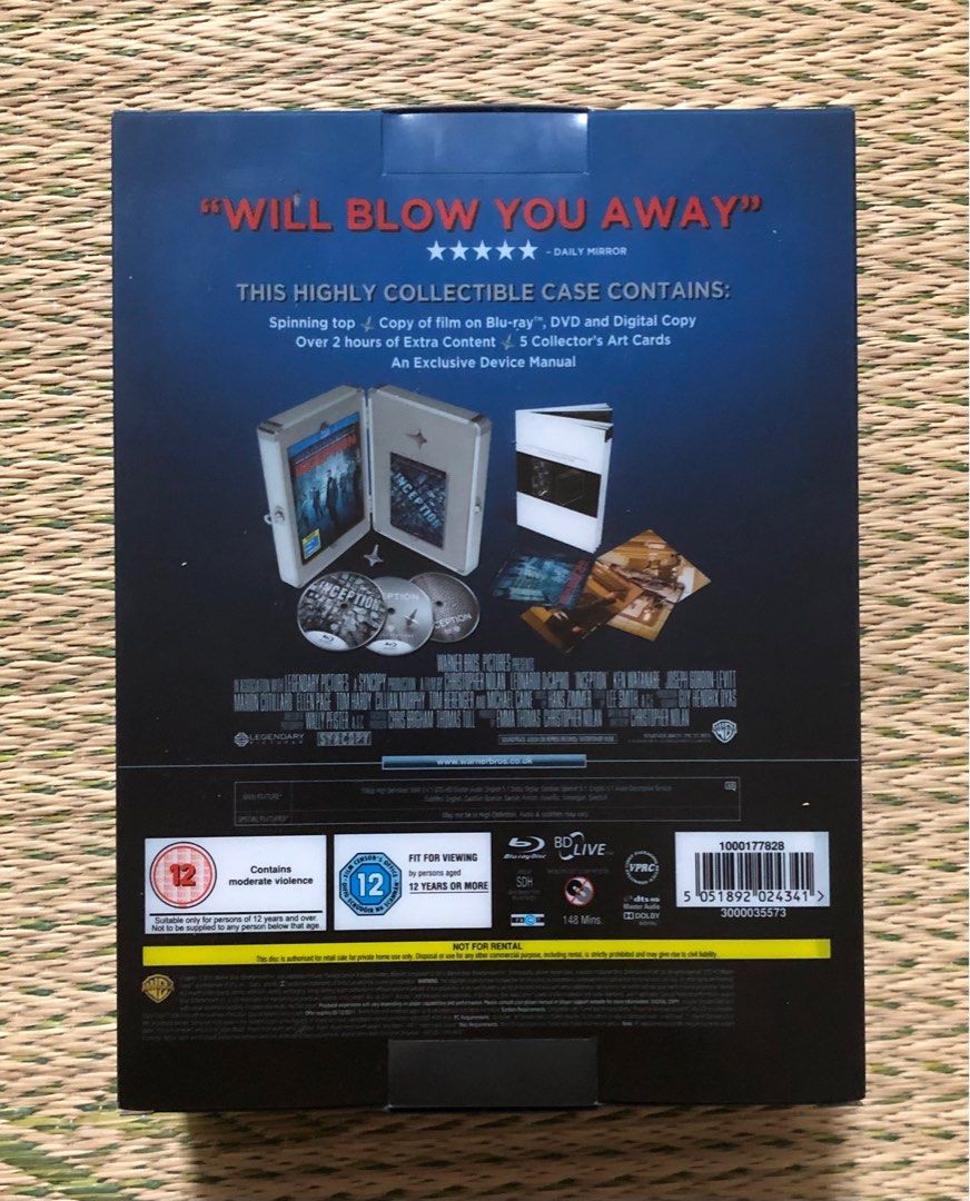 潛行凶間 INCEPTION BLU-RAY METAL BRIEFCASE LIMITED EDITION 限量版 金屬公事喼藍光/DVD ...
