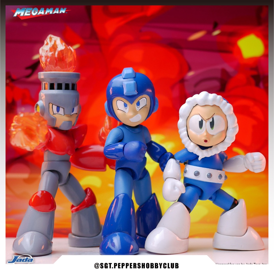 Jada Toys Rockman Mega Man 4.5 Inch Action Figure wave 1 Set of 3 洛克人 ...