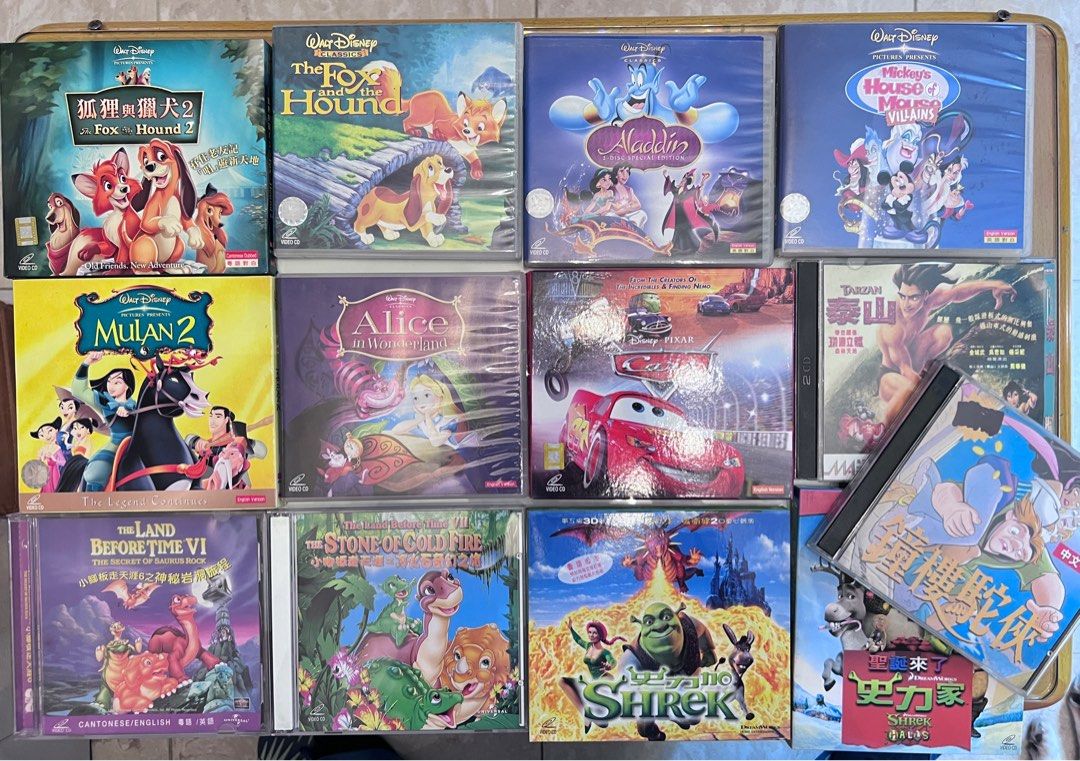 迪士尼 vcd disney pixar 愛麗絲 alice in wonderland 阿拉丁 aladdin cars 米奇 泰山 ...