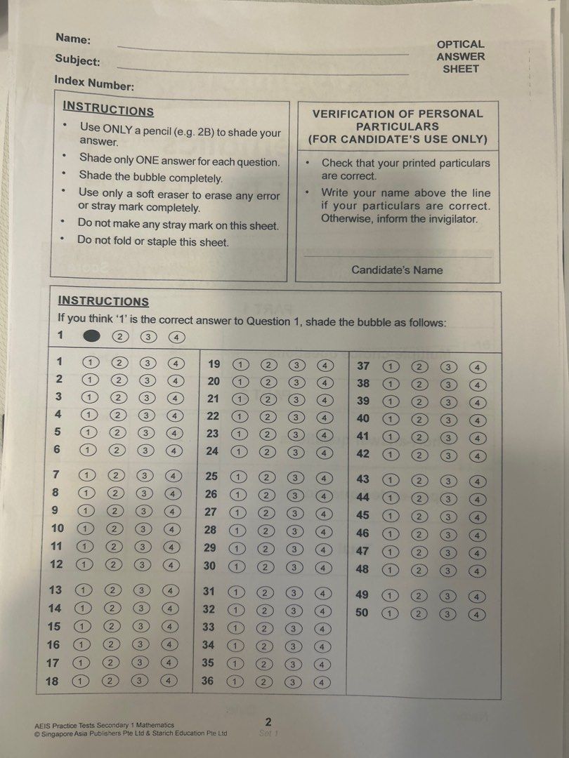 AEIS Test Papers, Hobbies & Toys, Books & Magazines, Assessment Books ...