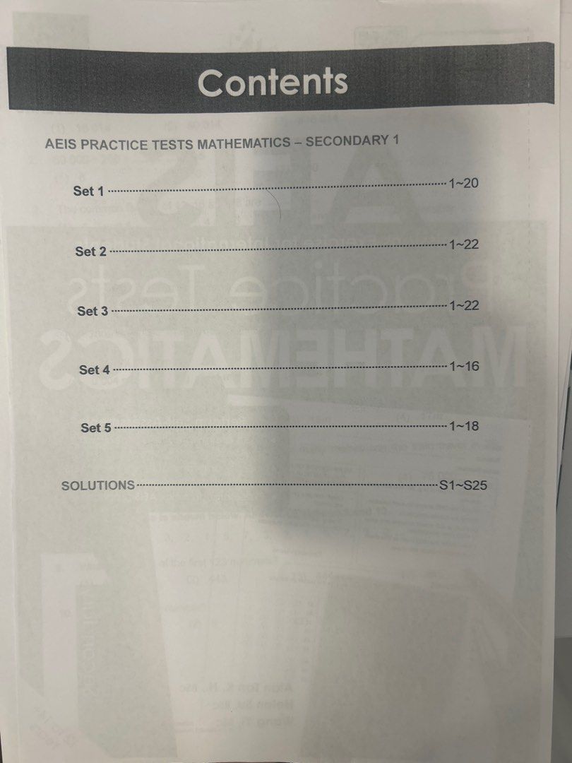 AEIS Test Papers, Hobbies & Toys, Books & Magazines, Assessment Books ...