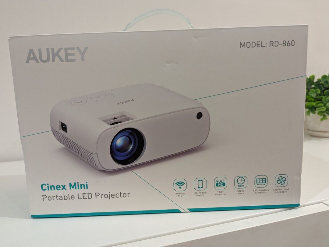 Aukey RD-860 Wi-Fi Mini Projector with 1080p Resolution, TV & Home ...