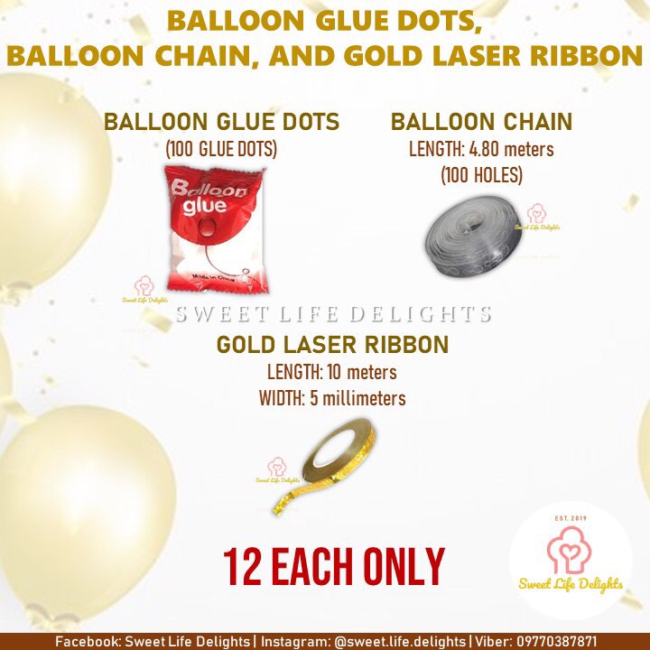 Balloon Glue Dots, Balloon Chain, Laser Ribbon, 10M Ribbon, Hobbies ...