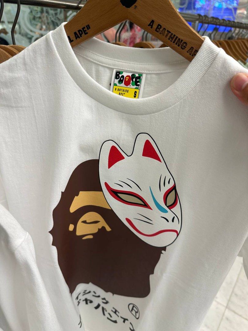 Bape Kitsune Mask Fox Tees, Men's Fashion, Tops & Sets, Tshirts & Polo ...