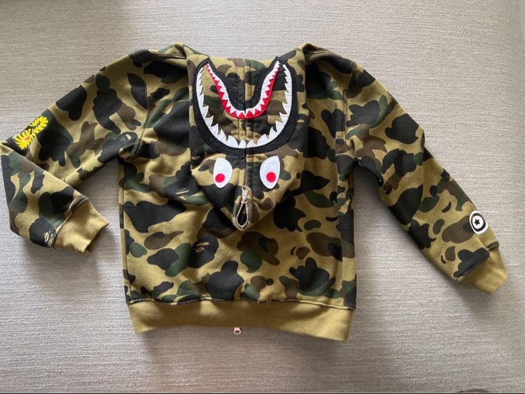 Bathing Ape ORIGINAL Camo Shark Full Zip Hoodie 8 YO, Babies & Kids ...