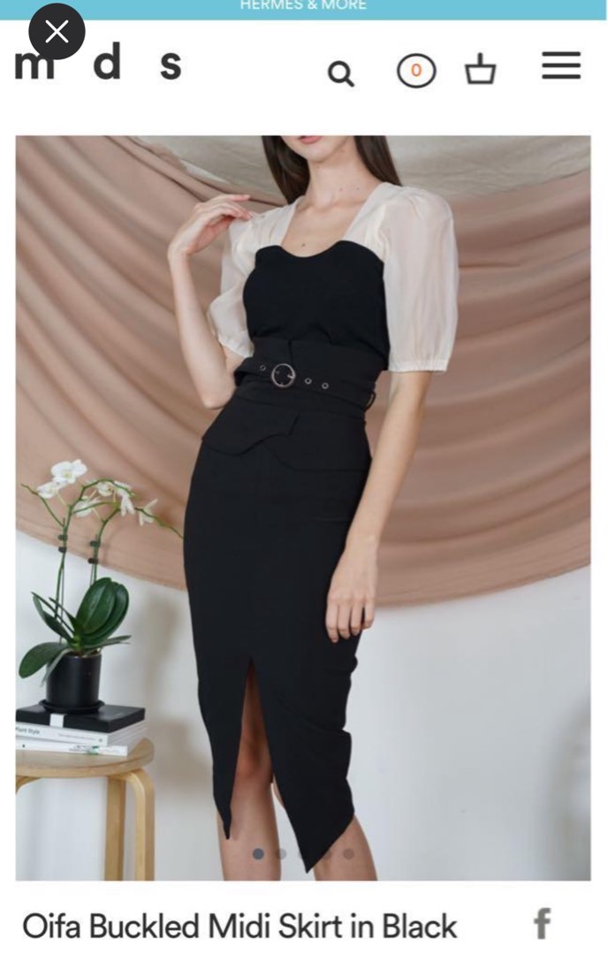 BNWT MDS Oifa Midi Skirt in Black, Women's Fashion, Dresses & Sets, Dresses on Carousell