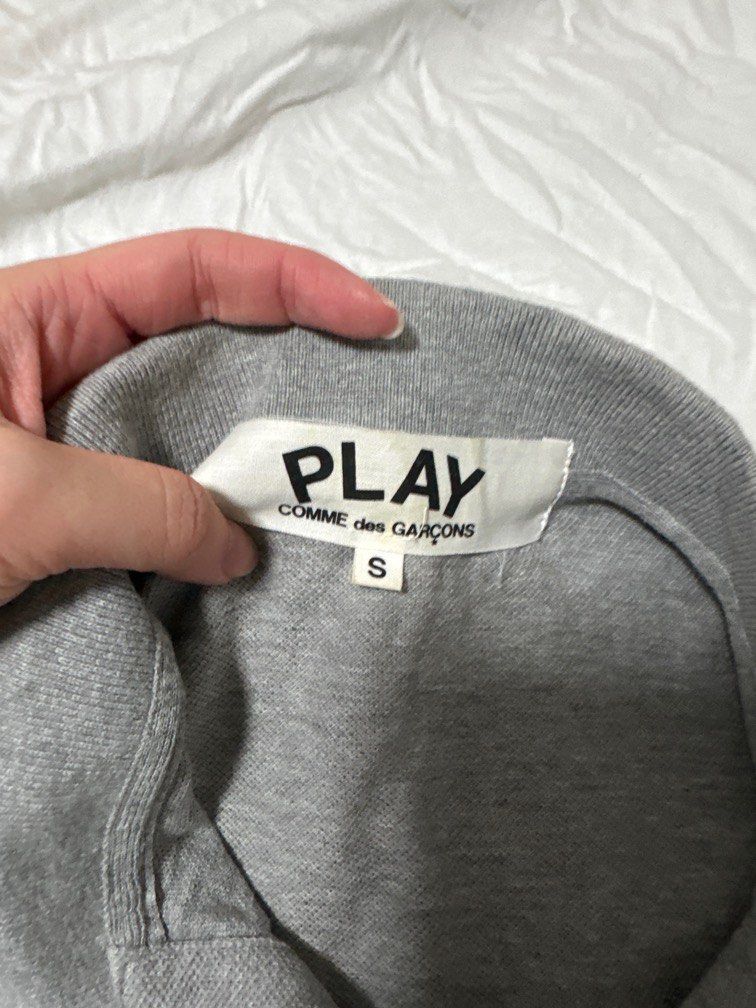 cdg grey polo tee, Men's Fashion, Tops & Sets, Tshirts & Polo Shirts on ...