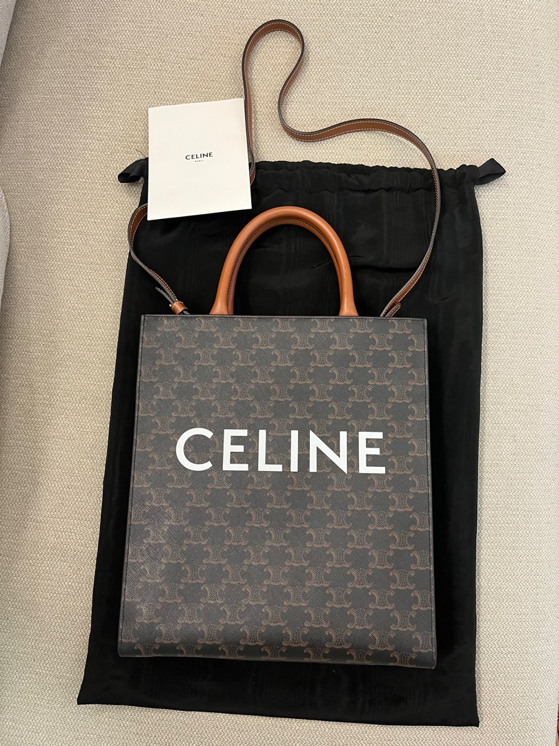 CELINE. Small Cabas Vertical Triomphe Canvas, 名牌, 手袋及銀包 - Carousell