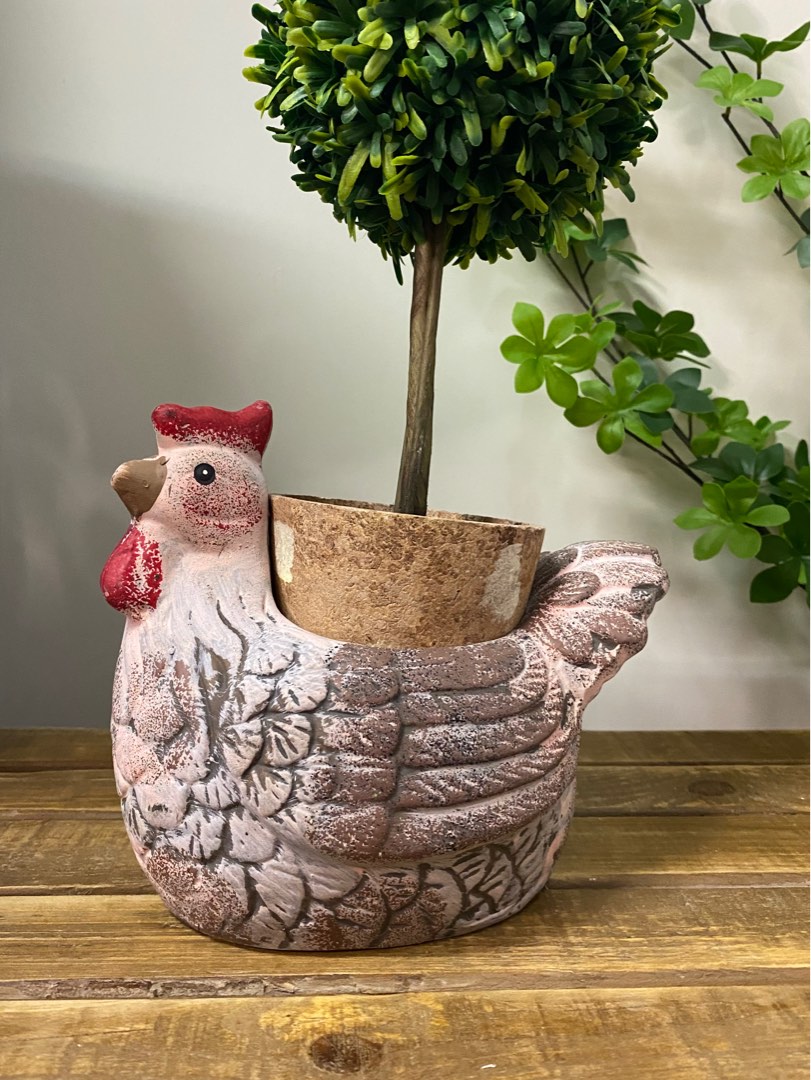 Chicken planter, Furniture & Home Living, Home Decor, Other Home Decor ...