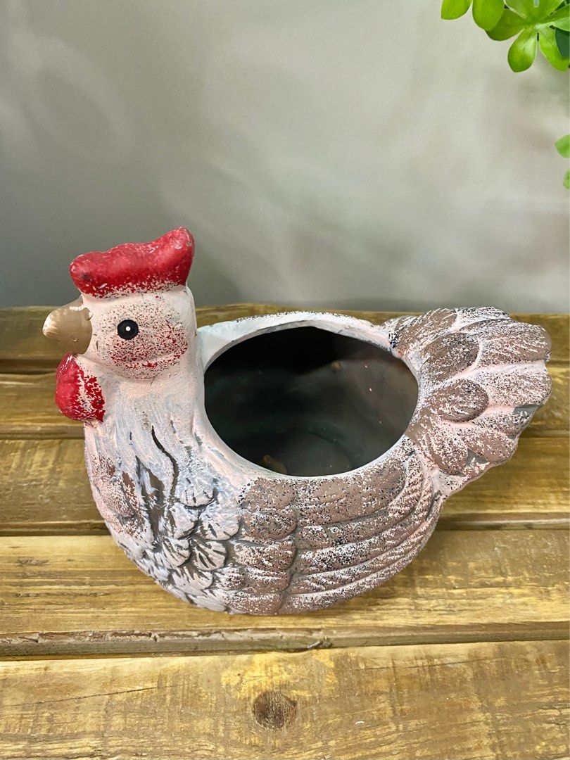 Chicken planter, Furniture & Home Living, Home Decor, Other Home Decor ...