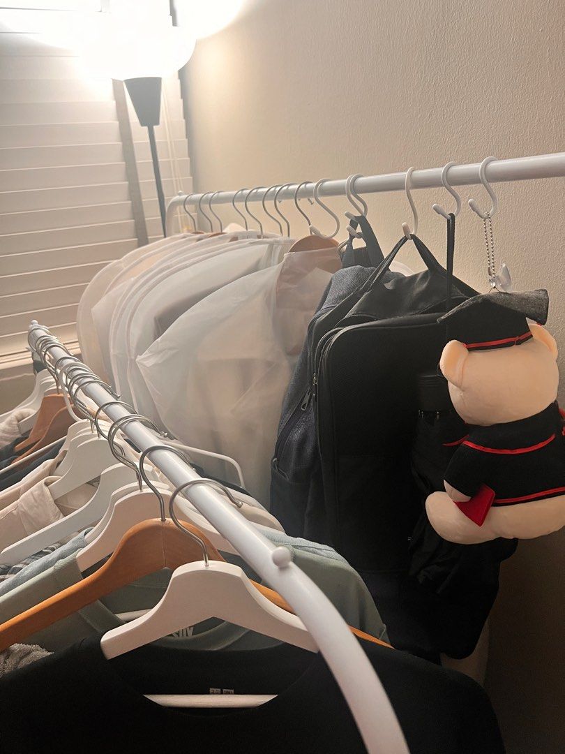 Clothes Rack Hanger Double Pole (Move out by 18 Dec), Furniture & Home ...
