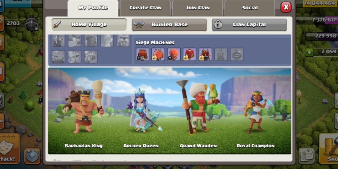 Coc Th13 Max Queen and Warden! (6 builders, 2k+gems, many magic items ...