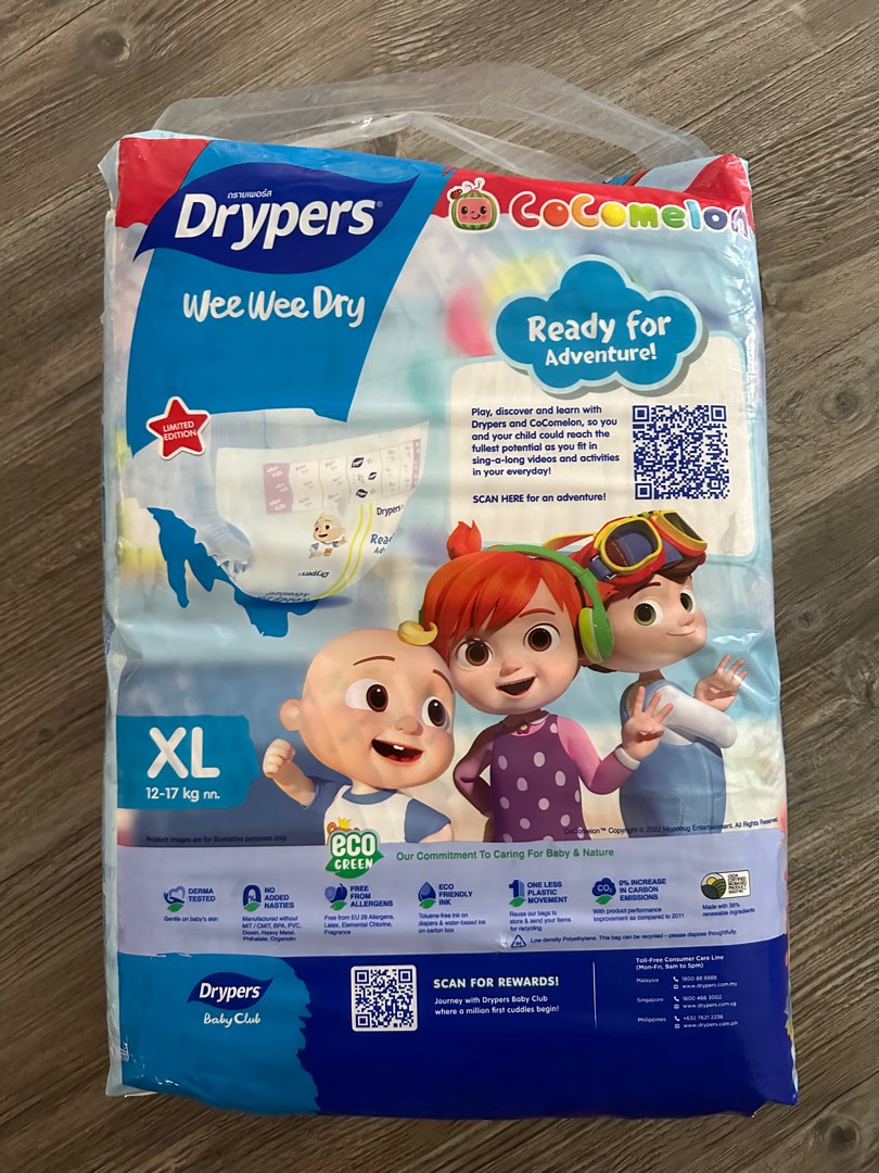 Cocomelon tape diapers XL, Babies & Kids, Bathing & Changing, Diapers ...