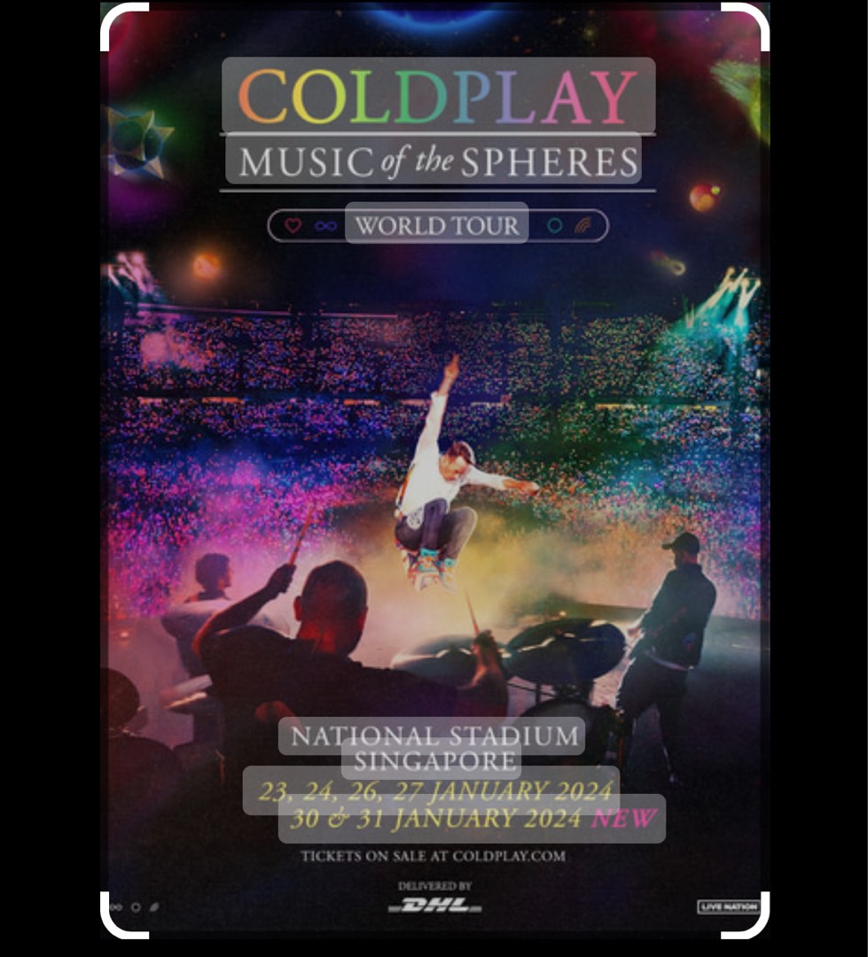 Coldplay Concert X 2 (category 1, general standing)- price listed is ...