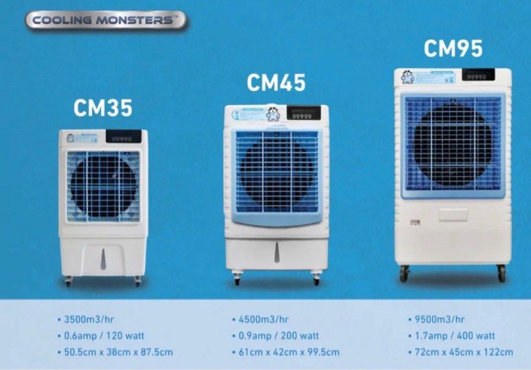 COOLING MONSTER CM95 Air Cooler, TV & Home Appliances, Air Conditioners ...