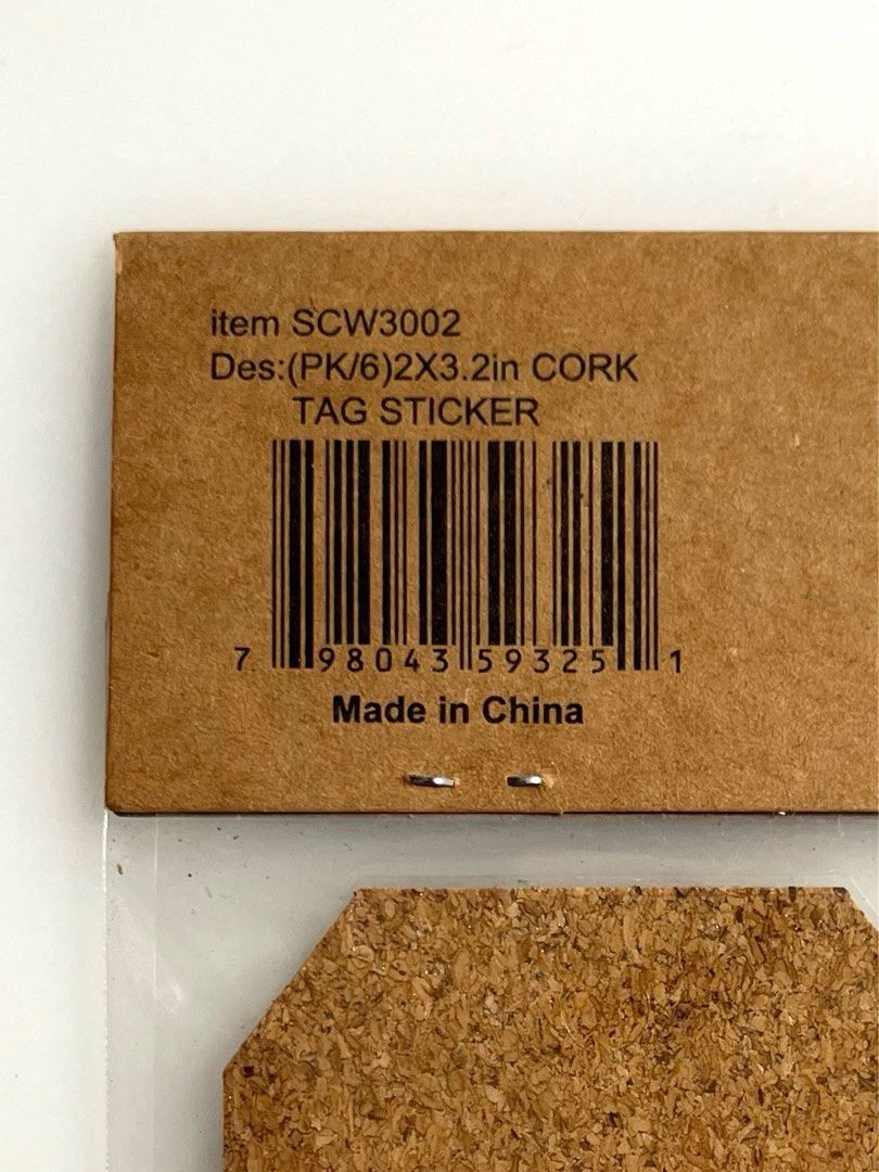 Cork Tag Sticker (new), Hobbies & Toys, Stationery & Craft, Craft ...