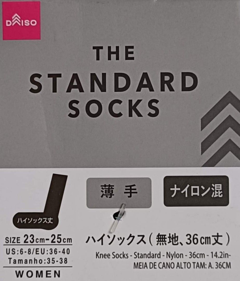 DAISO Black High Socks, Women's Fashion, Watches & Accessories, Socks ...