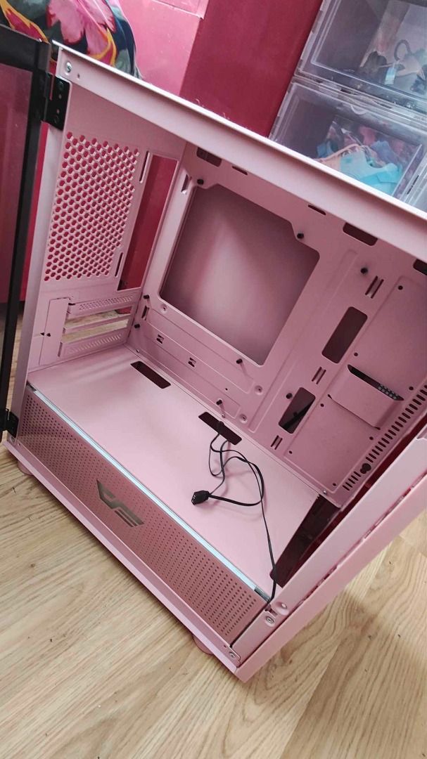 DarkFlash DLM21 Pink Mesh Micro-ATX (m-ATX) Gaming Case with ARGB LED ...