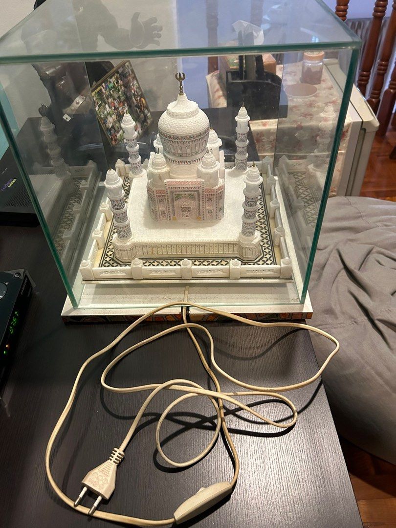 Decorative lamp Taj Mahal + glass case, Furniture & Home Living, Home ...