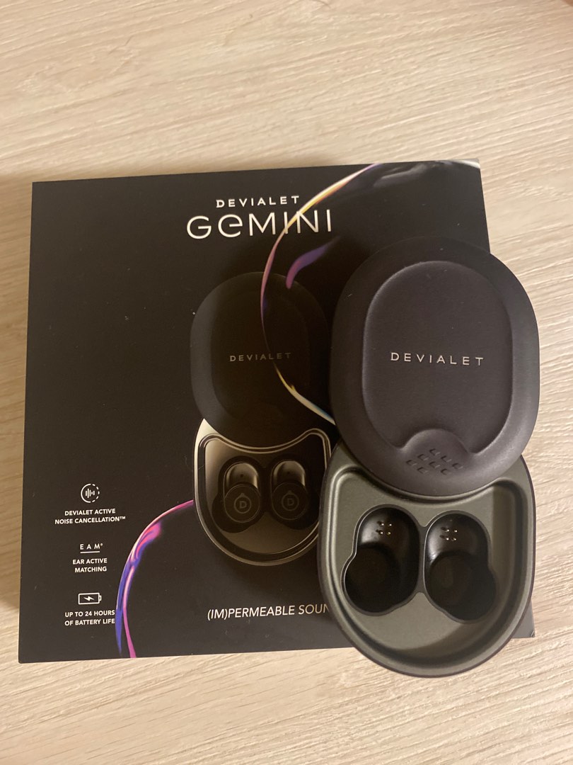 Devialet Gemini wireless earphone 無線耳筒 耳機 (淨叉電盒), 音響器材, 耳機 - Carousell