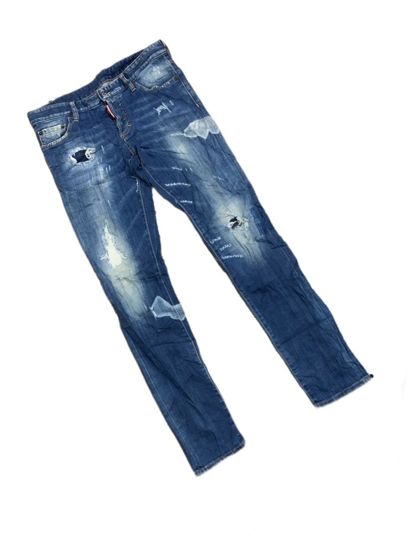 Dsquared tattered jeans, Men's Fashion, Bottoms, Jeans on Carousell