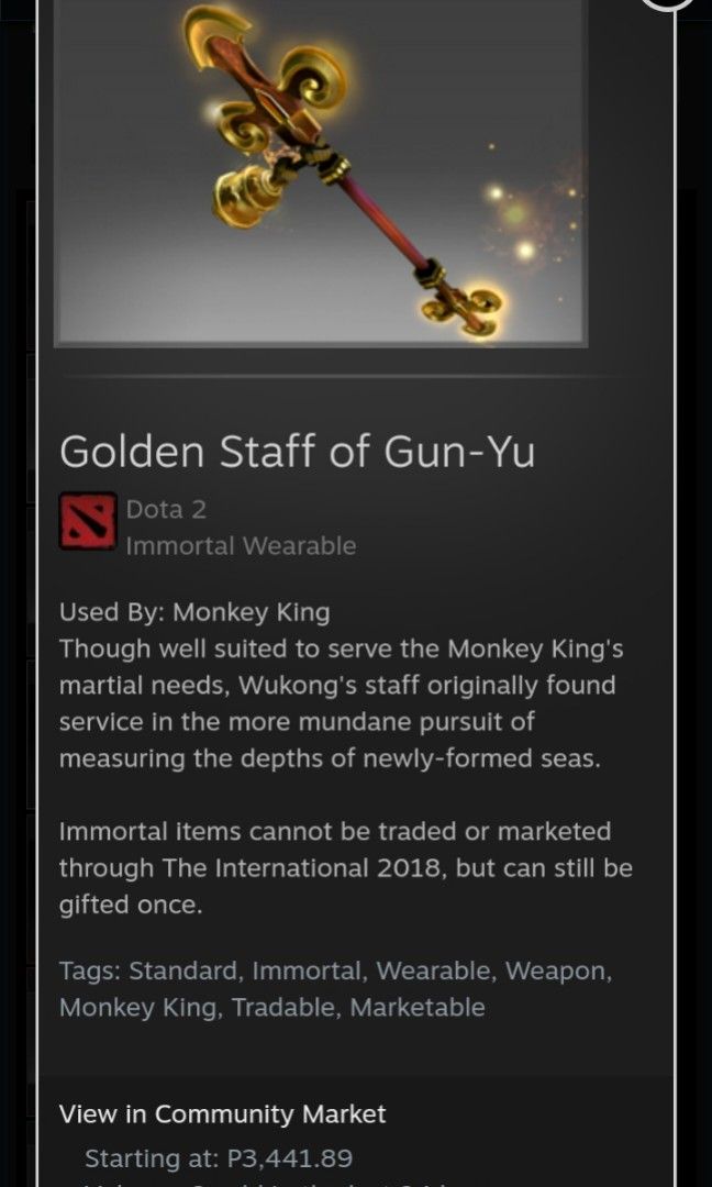 Golden Staff of Gun-Yu | Dota 2 Immortal, Video Gaming, Video Games ...