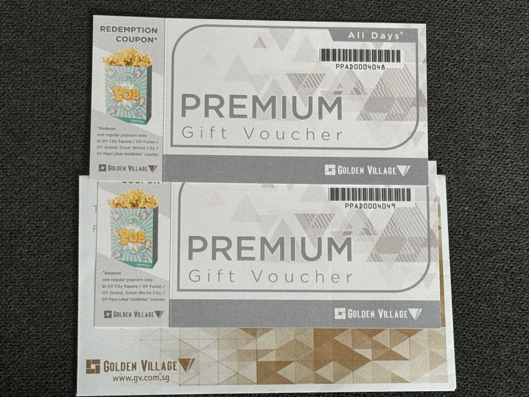 Golden Village Premium Ticket Voicher, Tickets & Vouchers, Event ...