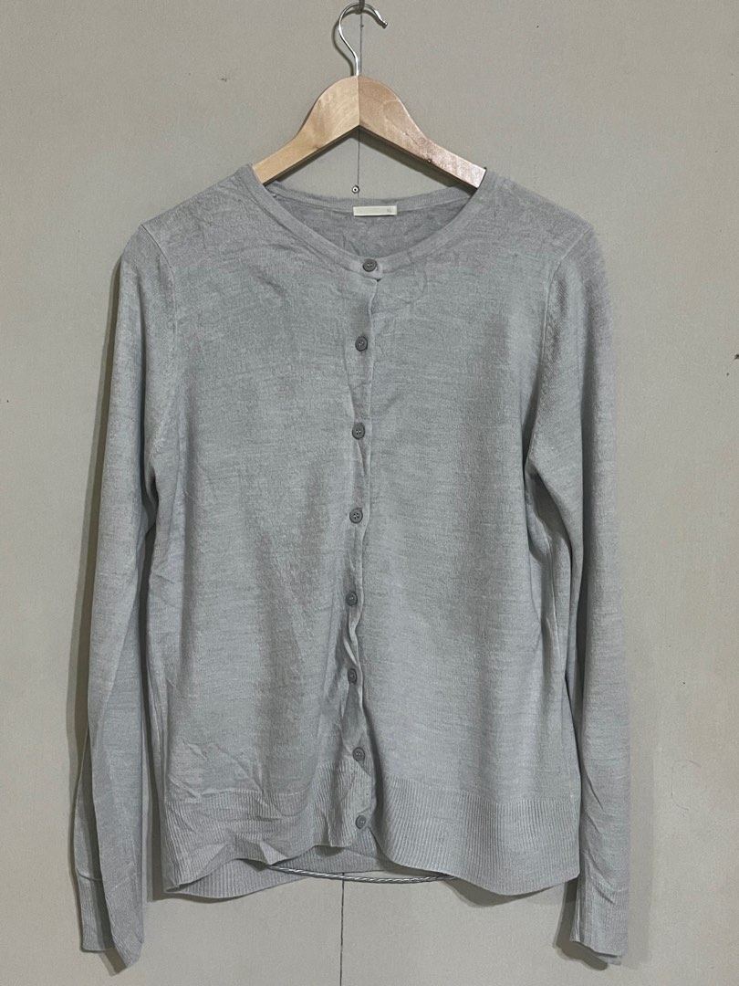 GU Uniqlo Gray Cardigan, Women's Fashion, Coats, Jackets and Outerwear ...