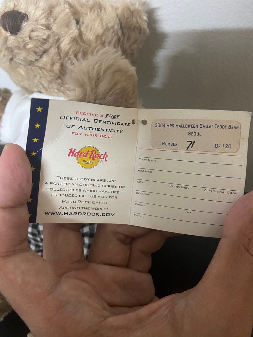 Herrington Teddy Bear Hard Rock Cafe Limited Edition, Hobbies & Toys ... Herrington Teddy Bear Hard Rock Cafe Limited Edition, Hobbies & Toys ...