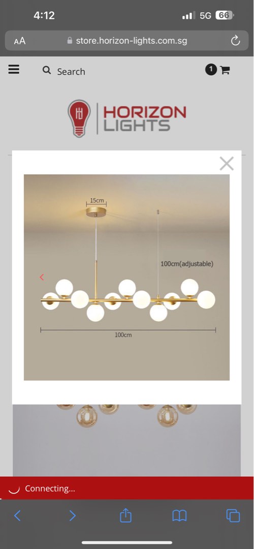 Horizon Lighting Pendant Light, Furniture & Home Living, Lighting ...