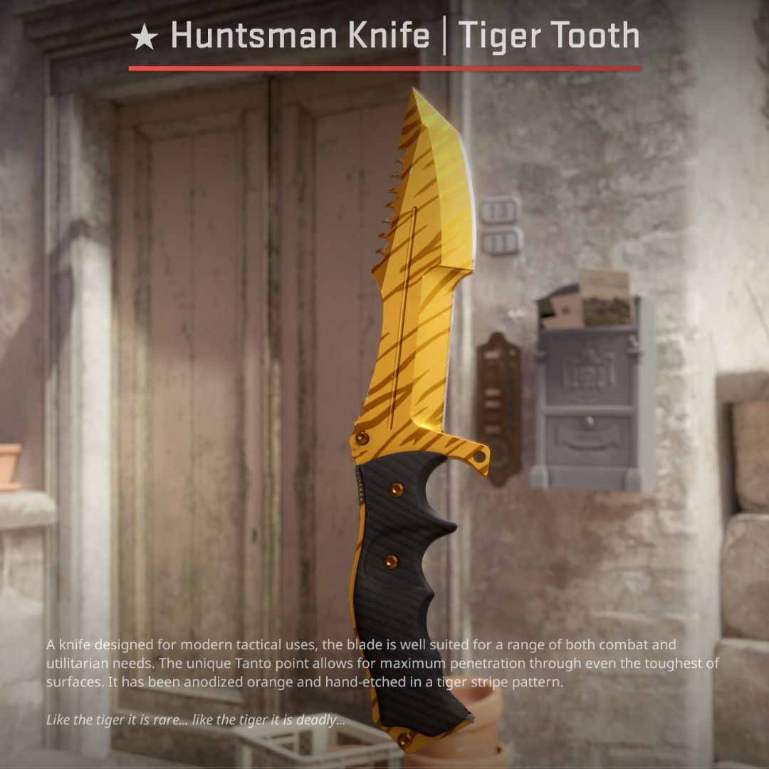 Huntsman Knife Tiger Tooth FN CSGO / CS2 Skin knife, Video Gaming ...