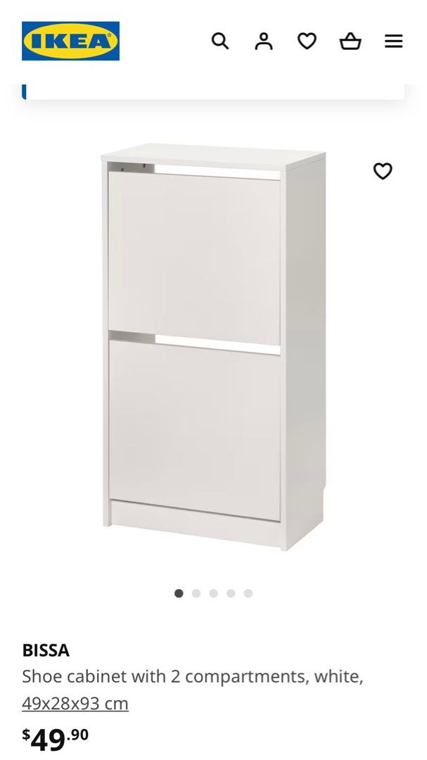 IKEA BISSA Shoe Cabinet, Furniture & Home Living, Furniture, Shelves ...