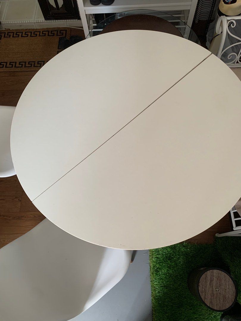 Ikea INGATORP extendable dining table in white, Furniture & Home Living ...